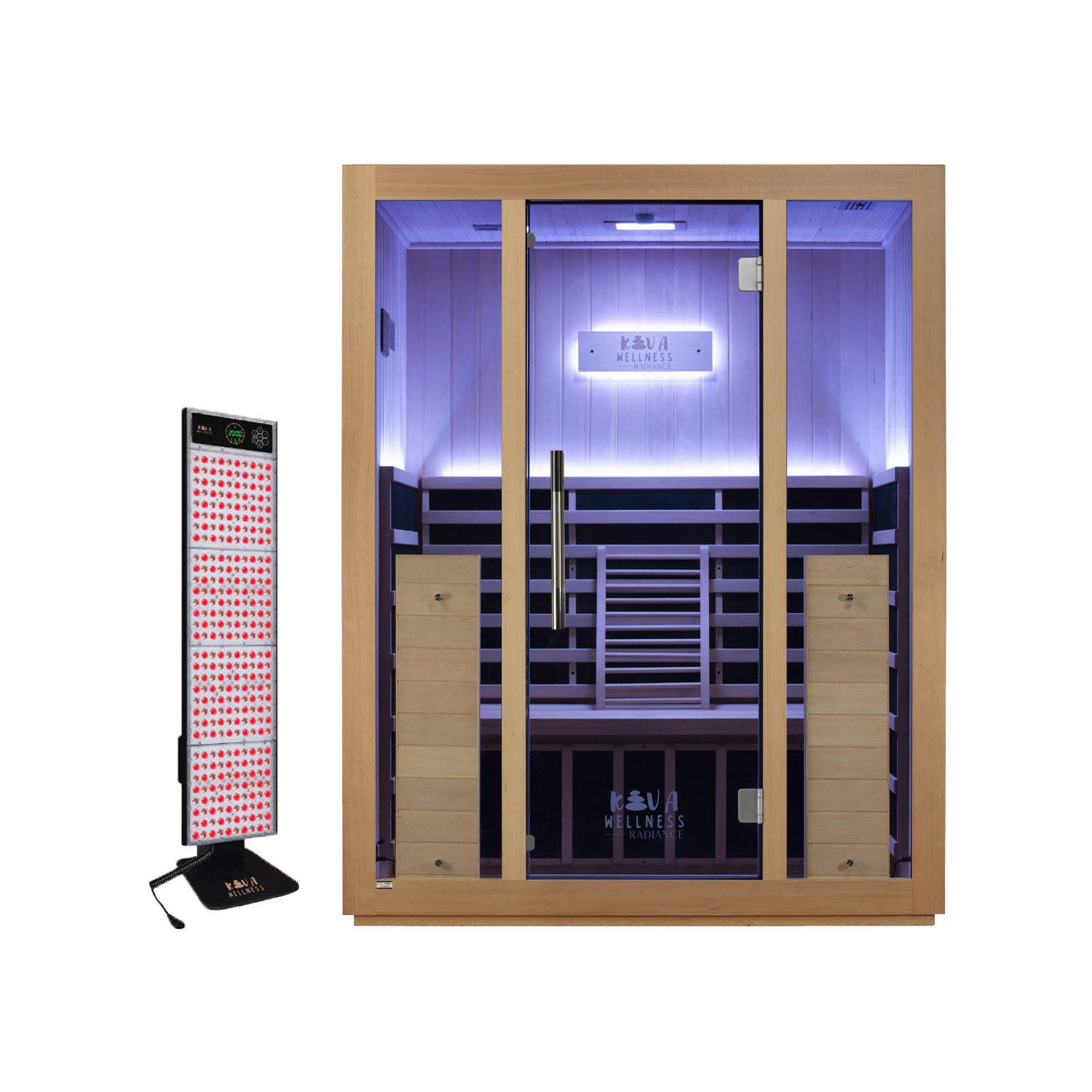 Radiance 3 Person Full Spectrum Infrared Sauna with Portable Red Light ...